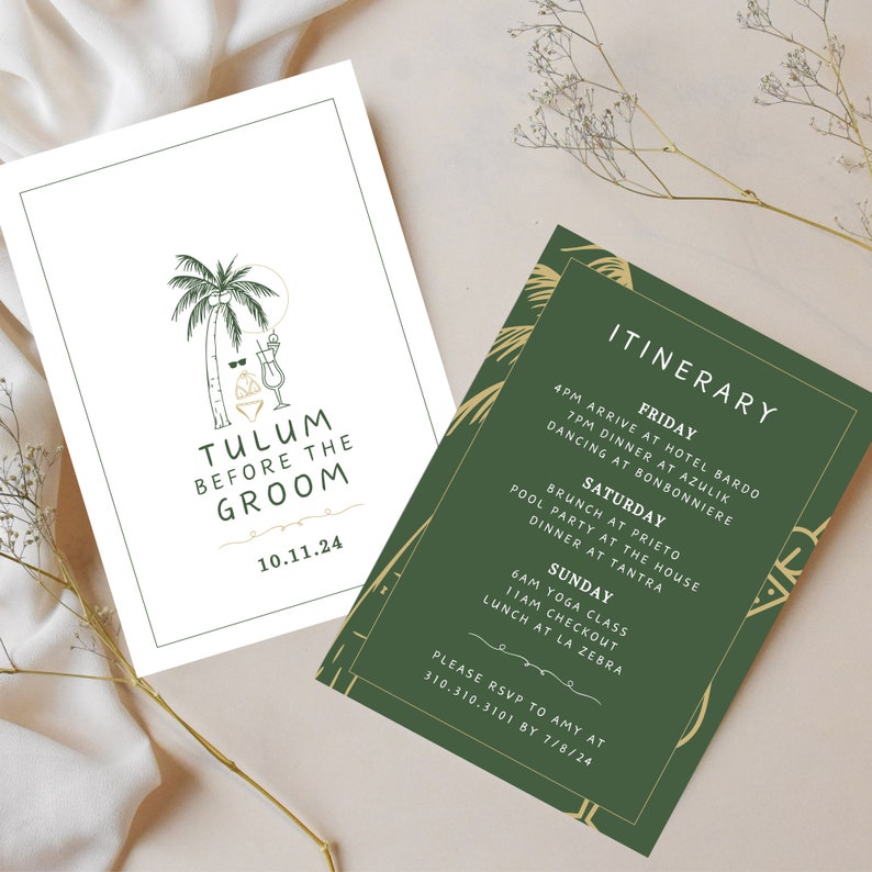 Tulum Before the Groom Bachelorette Party Invitation & Itinerary ...