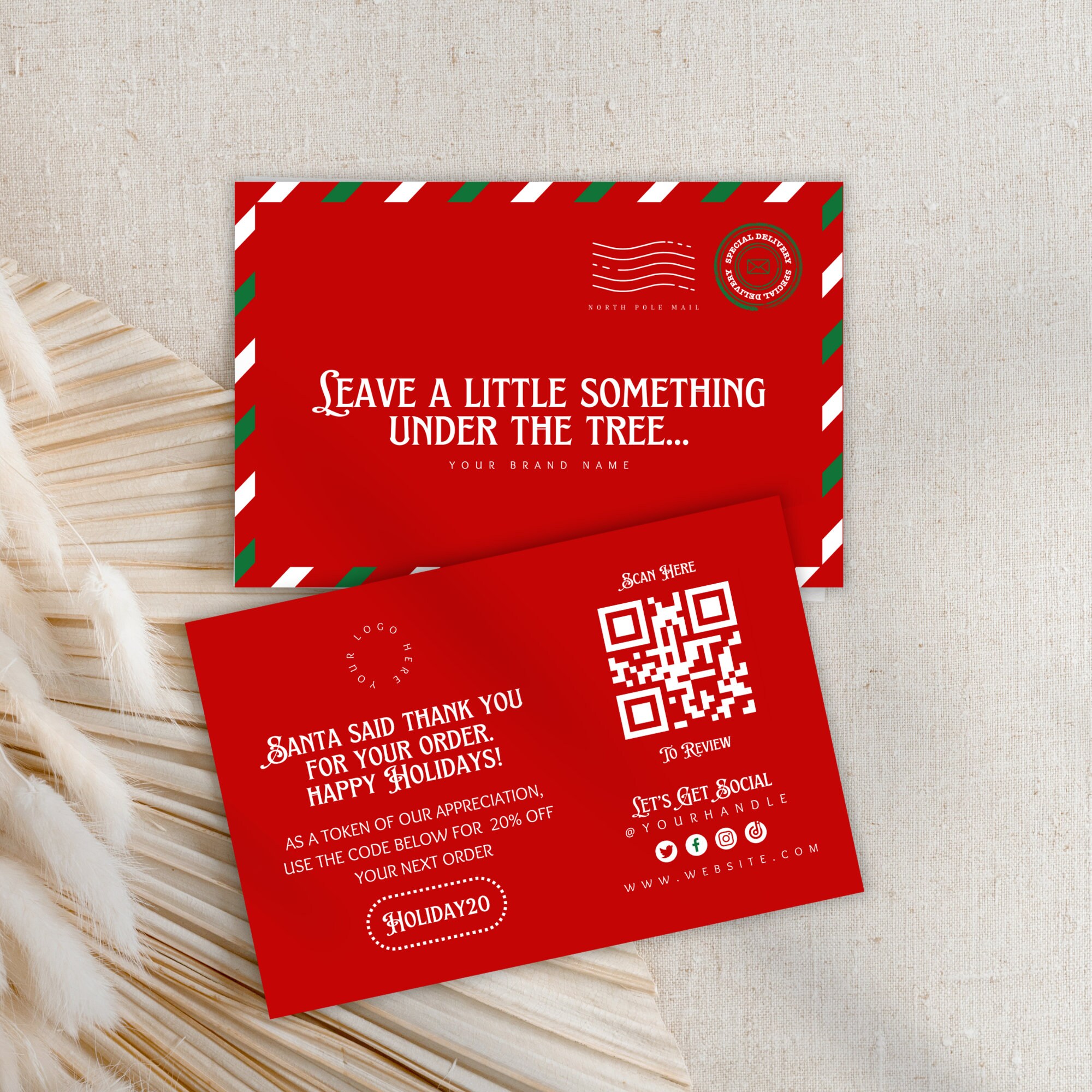 Christmas Thank You Order Card Package Insert Order Insert Card ...