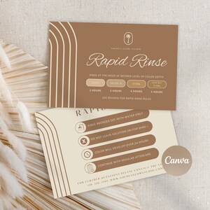 Rapid Rinse Spray Tan Aftercare Card Express Spray Tan Editable ...