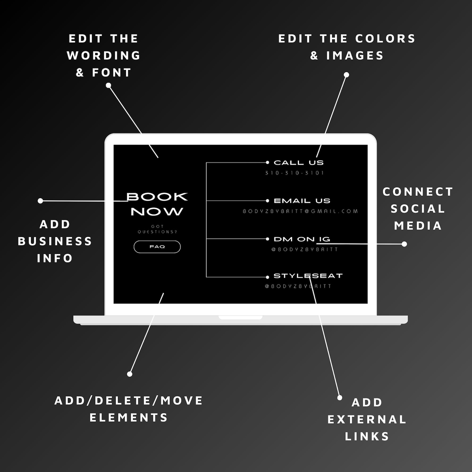 Spray Tan Business Canva Website | Editable Template | One Page Canva ...