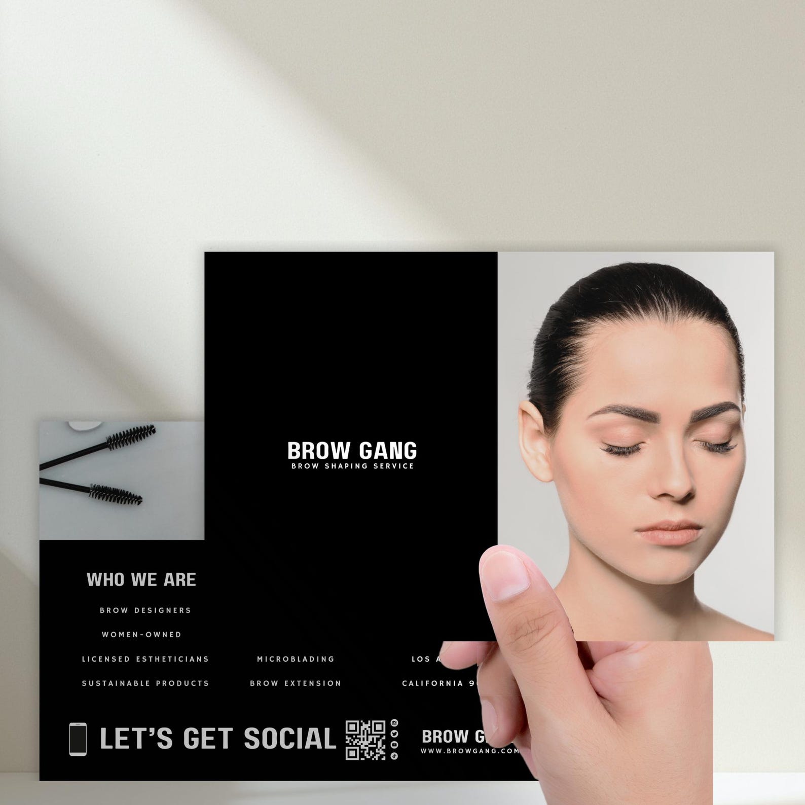 Brow Artist Business Card Flyer Design | Editable Template ...