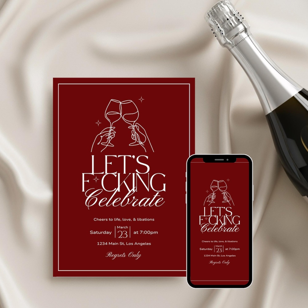 Cocktail Party Invitation Design | Let's Celebrate Invite | Mobile ...