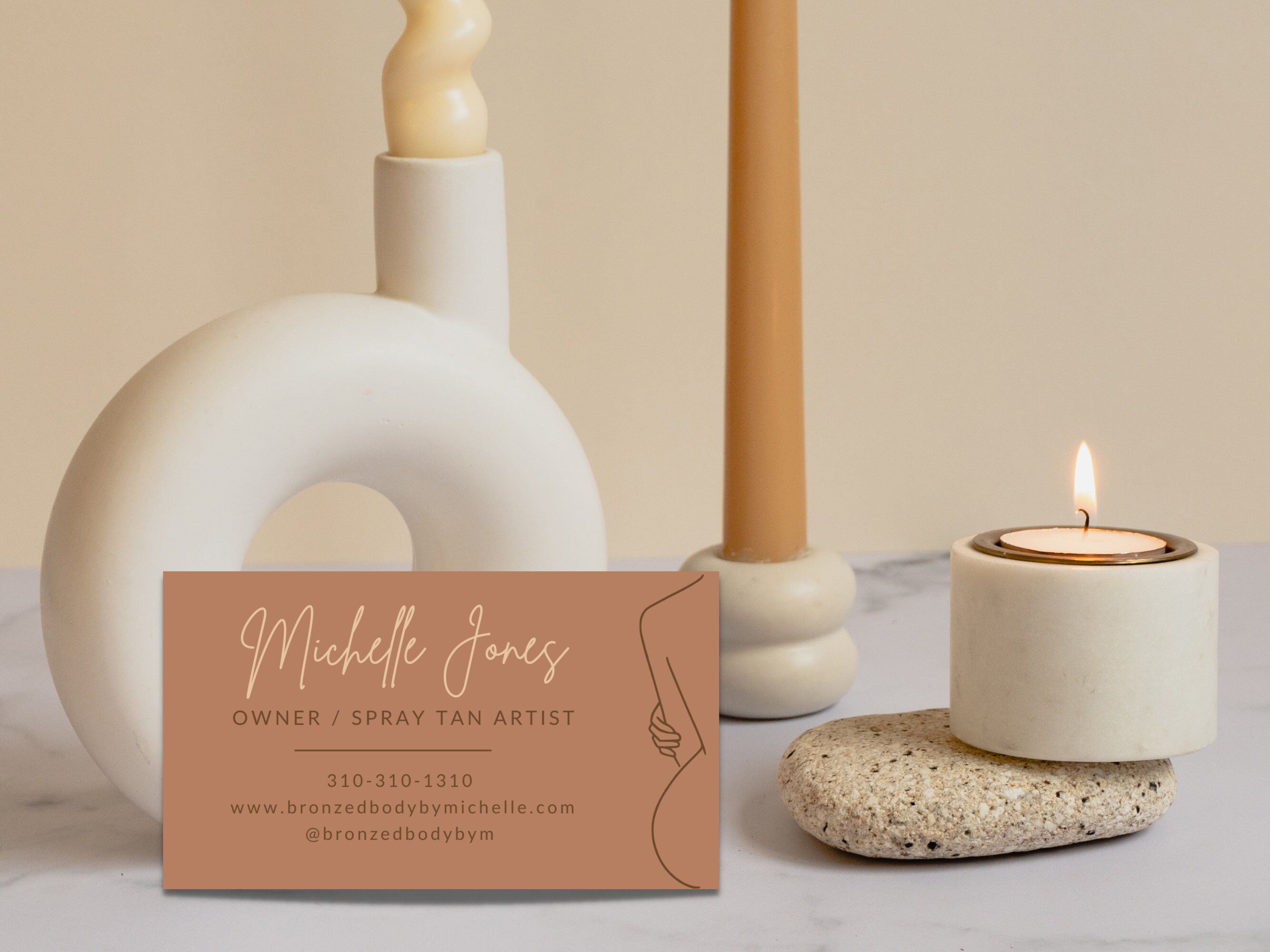 Spray Tan Artist Business Card Design | Editable Business Card Template ...