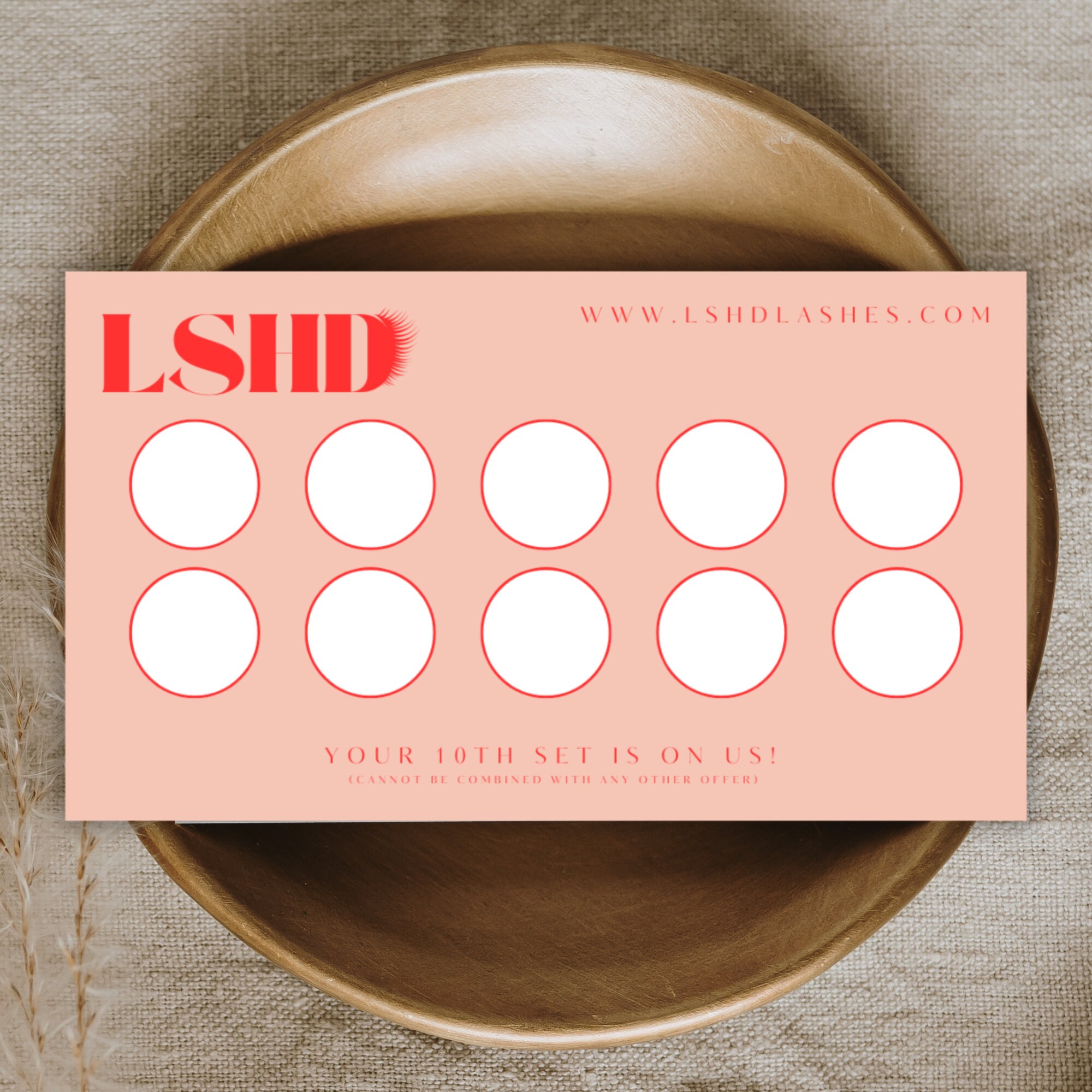 Lash Service Loyalty Card Design Editable Template Pink Loyalty Card ...