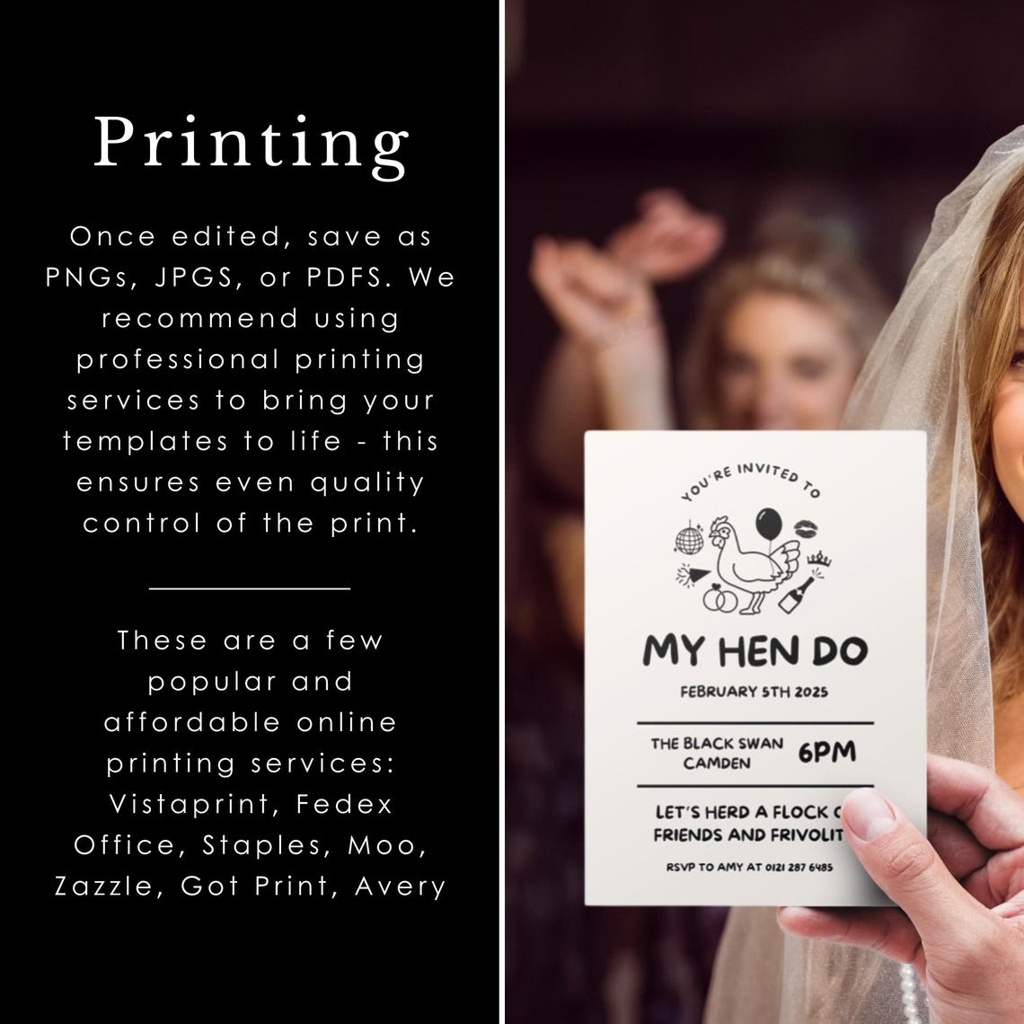 Hen Do Party Invitation Design | Hen Party E-vite | Bachelorette Party ...