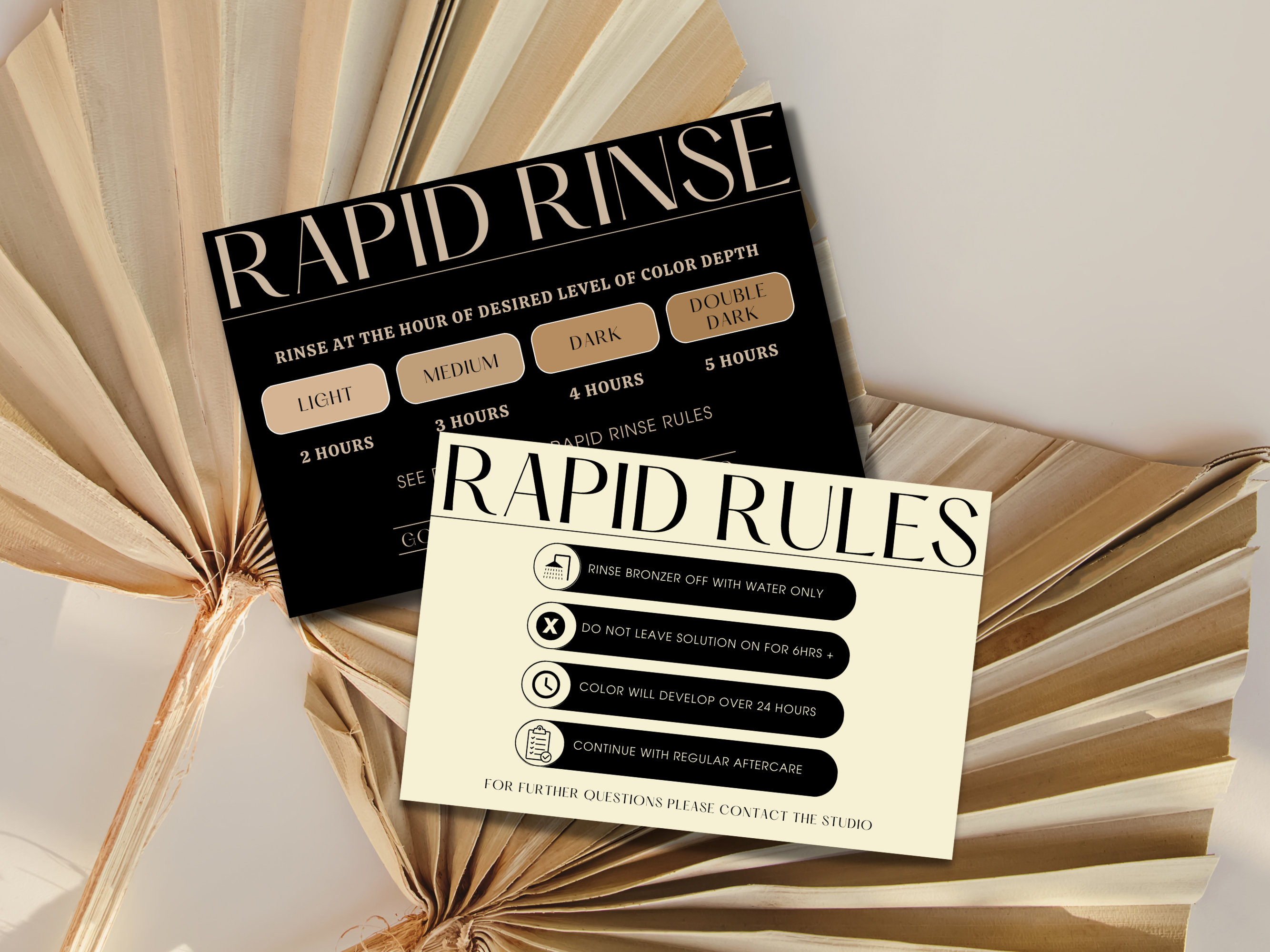 Rapid Rinse Spray Tan Aftercare Card Express Spray Tan Rack - Etsy