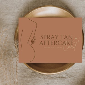 Spray Tan Artist Aftercare Card Editable Template | Client Care Cards ...