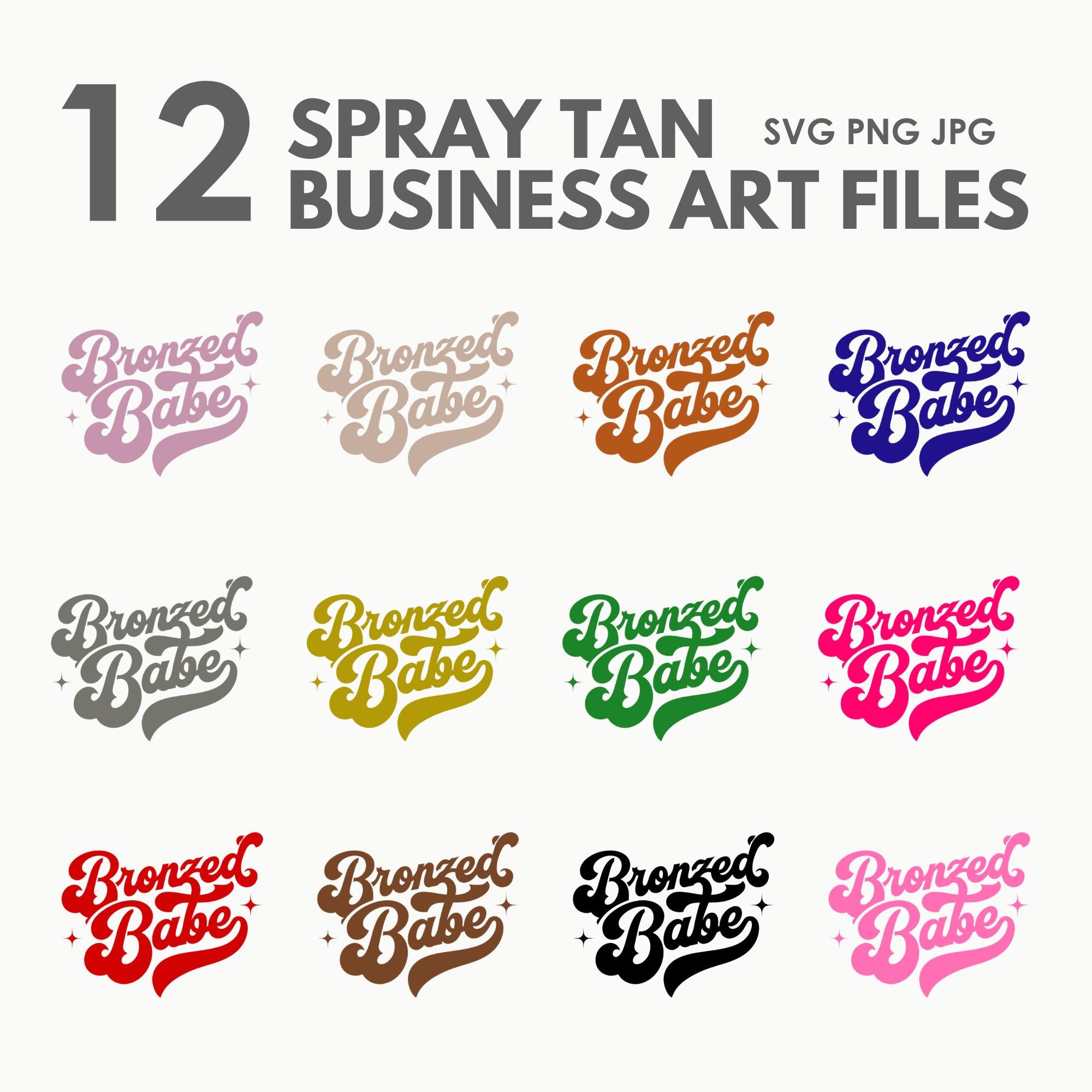 12 Spray Tan Business Art File Bundle | 'bronzed Babe' Spray Tan Art ...