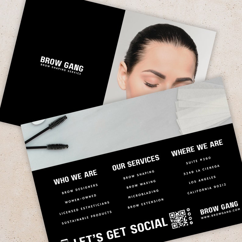 Brow Artist Business Card Flyer Design Editable Template Microblading ...