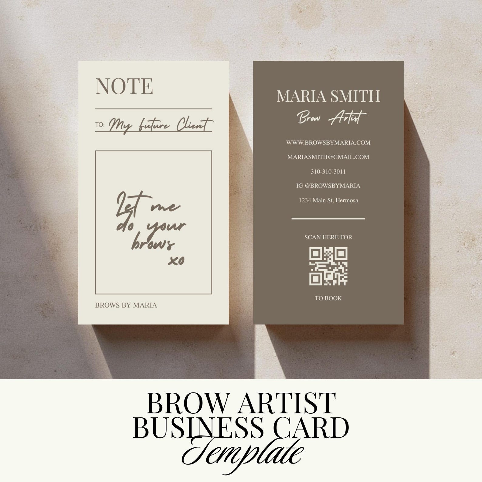 Brow Artist Business Card Template | Printable Beauty Business Cards ...