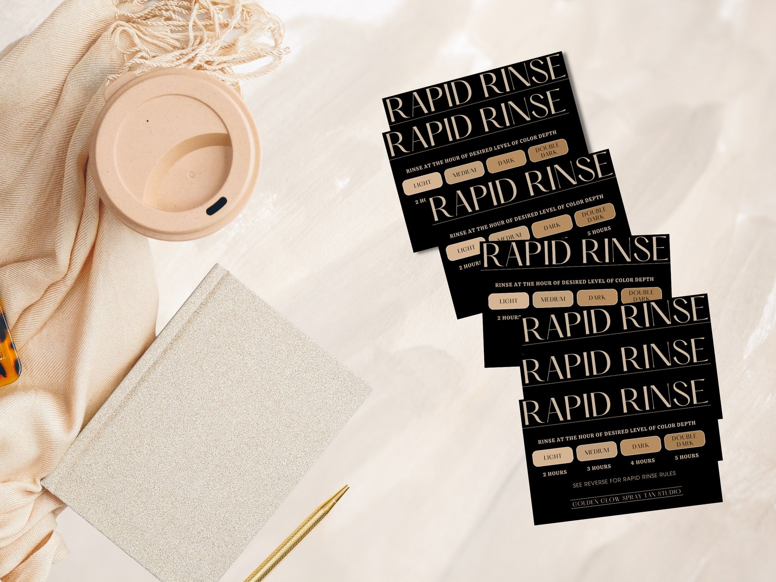 Rapid Rinse Spray Tan Aftercare Card Express Spray Tan Rack Card Client ...