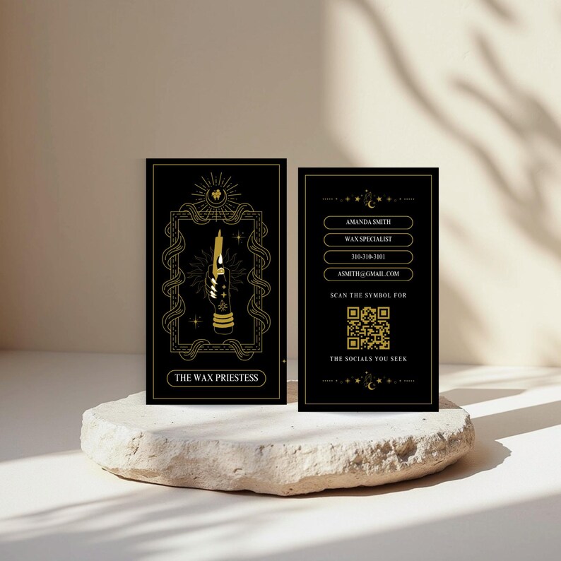 Wax Specialist Tarot Style Business Card Template | Printable Beauty ...