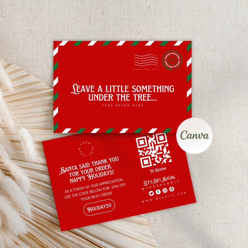 Christmas Thank You Order Card Package Insert Order Insert Card ...