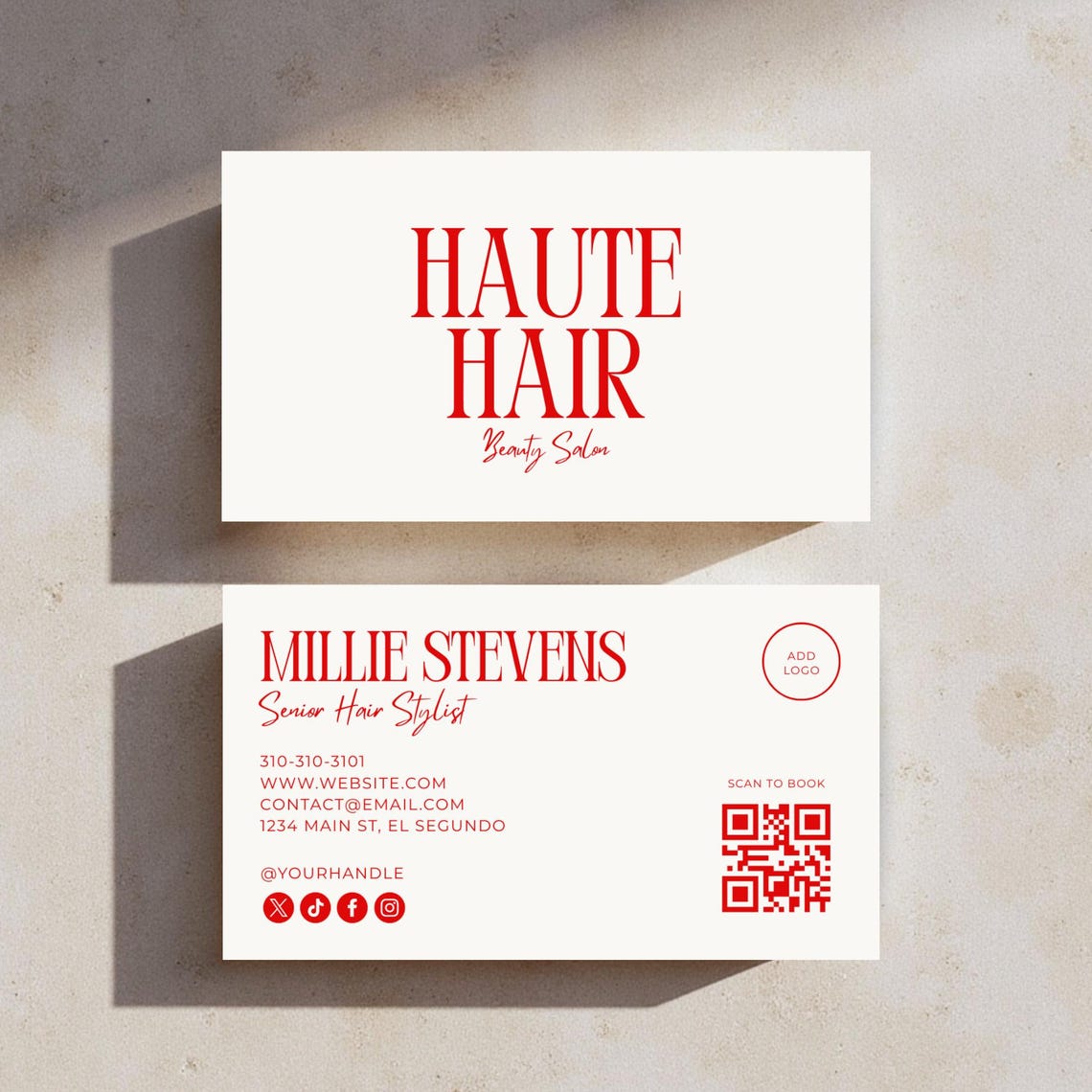 Hair Stylist Business Card Template | Printable Beauty Business Cards ...