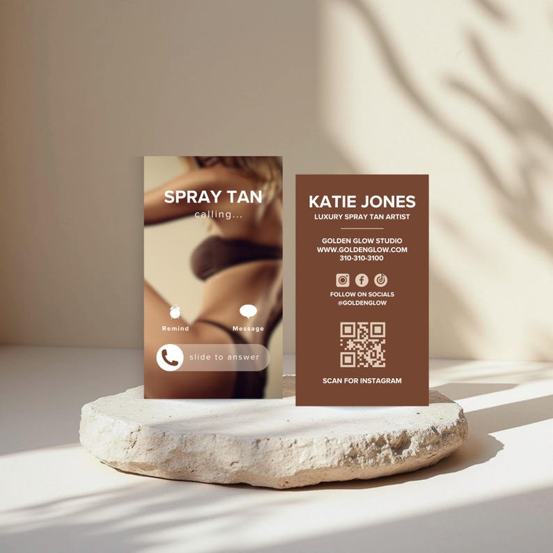Spray Tan Business Card Template | Printable Beauty Business Cards ...