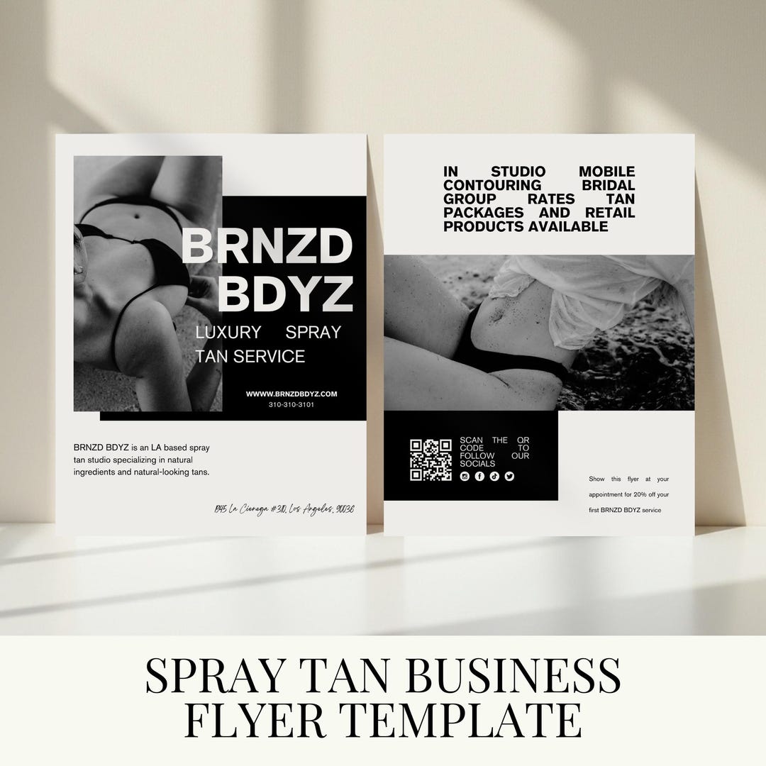Spray Tan Business Flyer Template | Printable Beauty Business Flyer ...