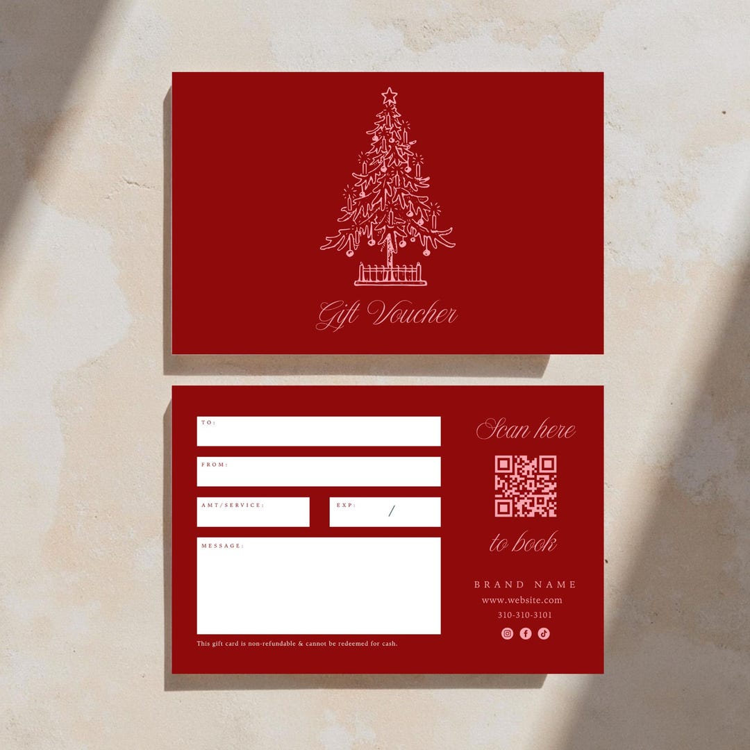 Christmas Gift Card Template | Printable Gift Voucher for Small ...