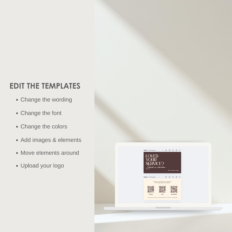 Small Business Review Card Design | Scannable QR Code Reviews Card ...