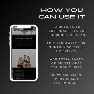 Spray Tan Business Canva Website | Editable Template | One Page Canva ...