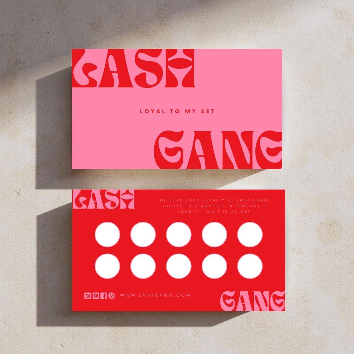 Lash Tech Loyalty Card | Beauty Business Rewards | Stamp Card Design ...