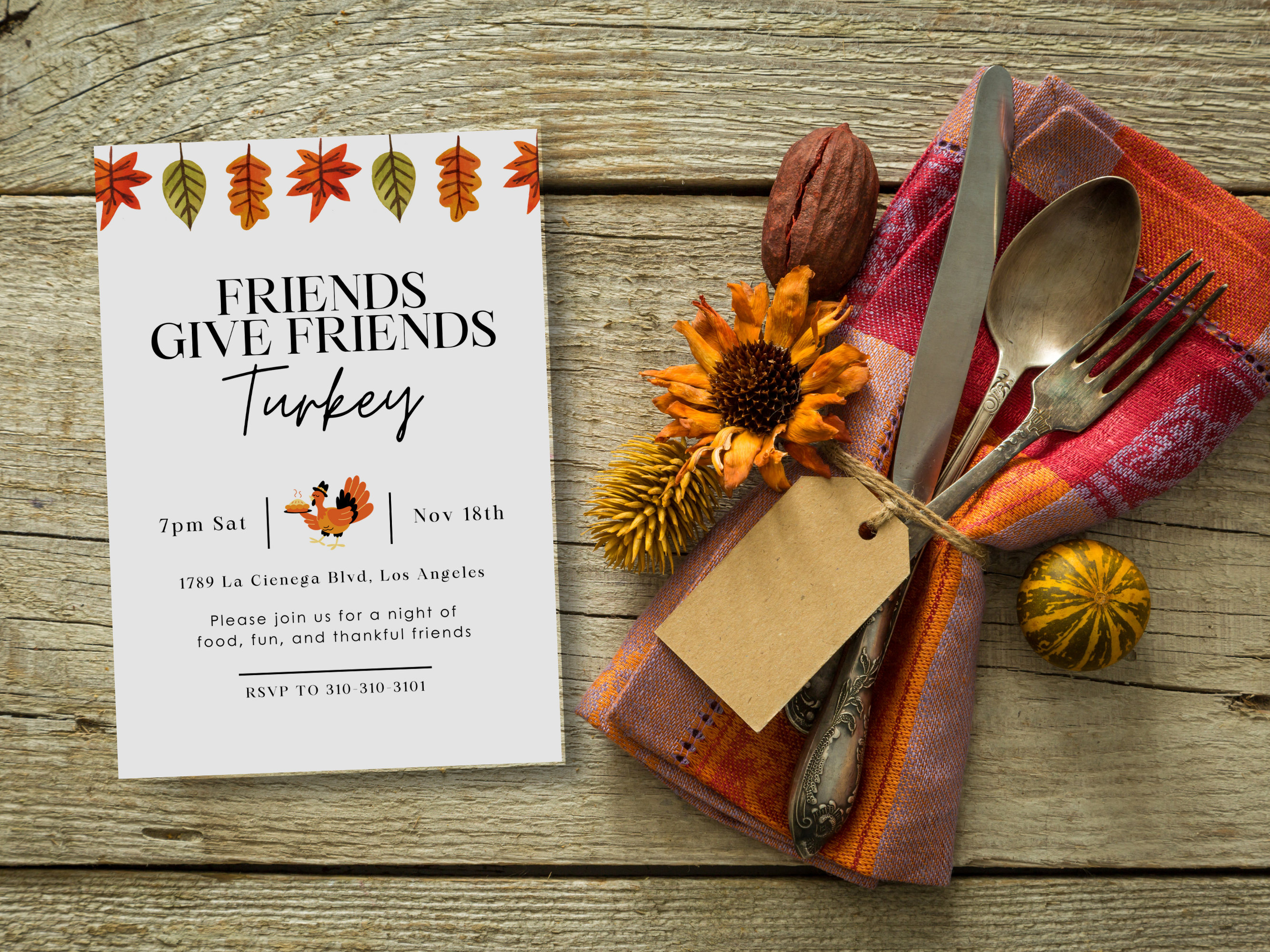 Funny Friendsgiving Invitation Design | Friendsgiving Invite ...