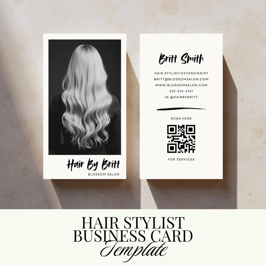 Hair Stylist Business Card Template | Printable Beauty Business Cards ...