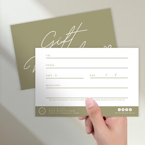 Minimalist Gift Voucher Design | Small Business Gift Card | Neutral ...