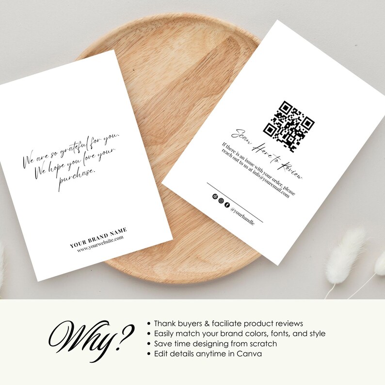 Small Business Order Insert Card Template | Printable Package Insert ...