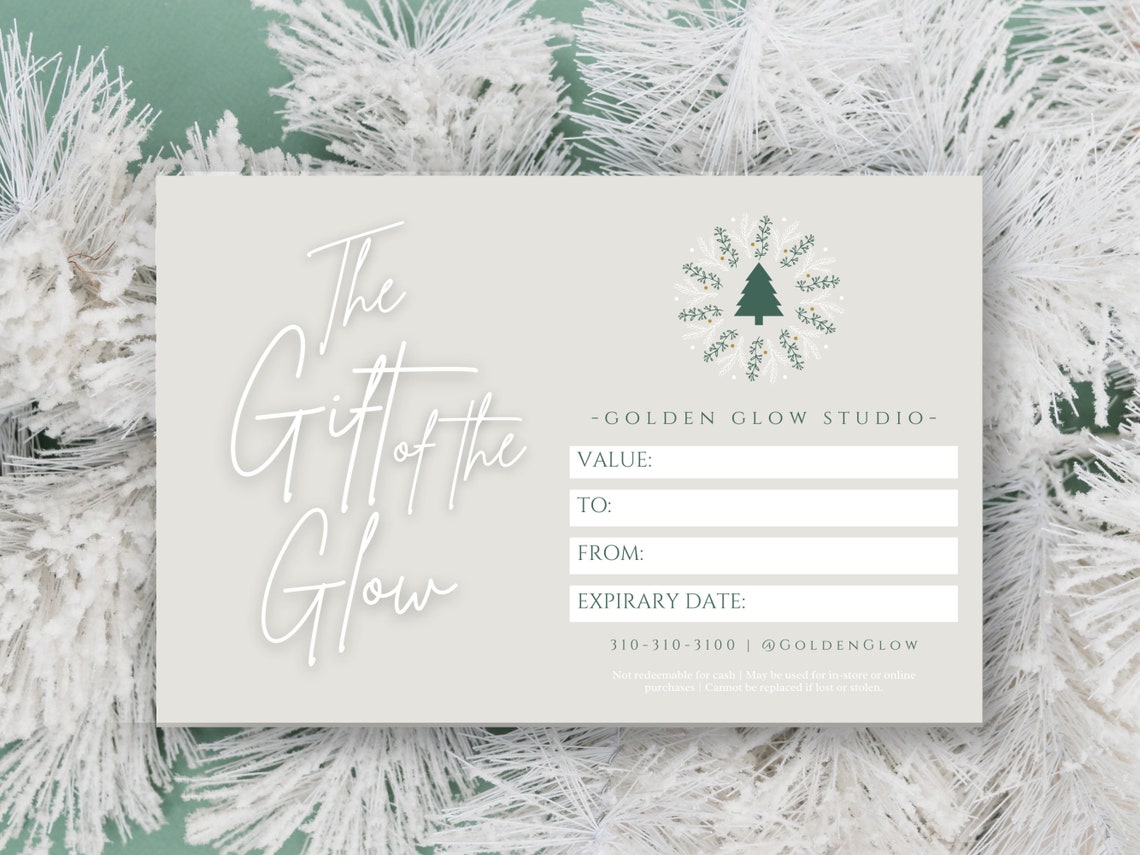 Spray Tan Business Holiday Season Gift Voucher 6 X 4 Editable Template ...