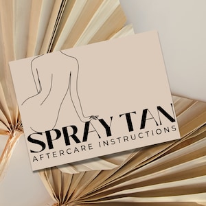Spray Tan Artist Aftercare Card Editable Template Client - Etsy