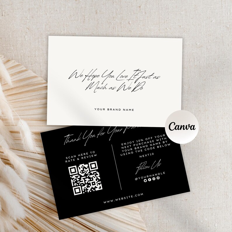 Thank You Order Card Design Small Business Package Insert Card Order ...