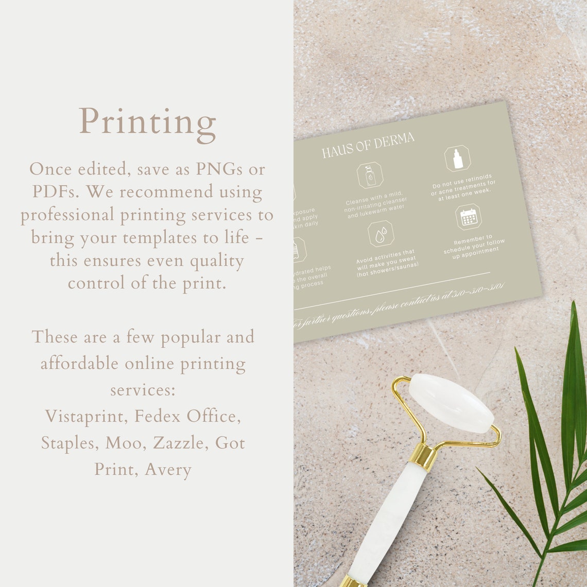 Microneedling Aftercare Card Esthetician Care Cards Facial Service ...