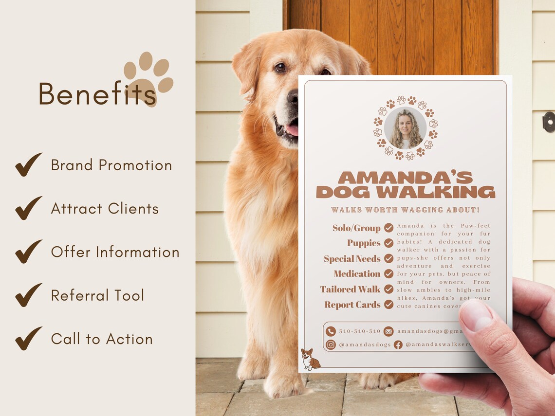 Dog Walking Business Flyer | Dog Walker Price List | Professional Pet ...