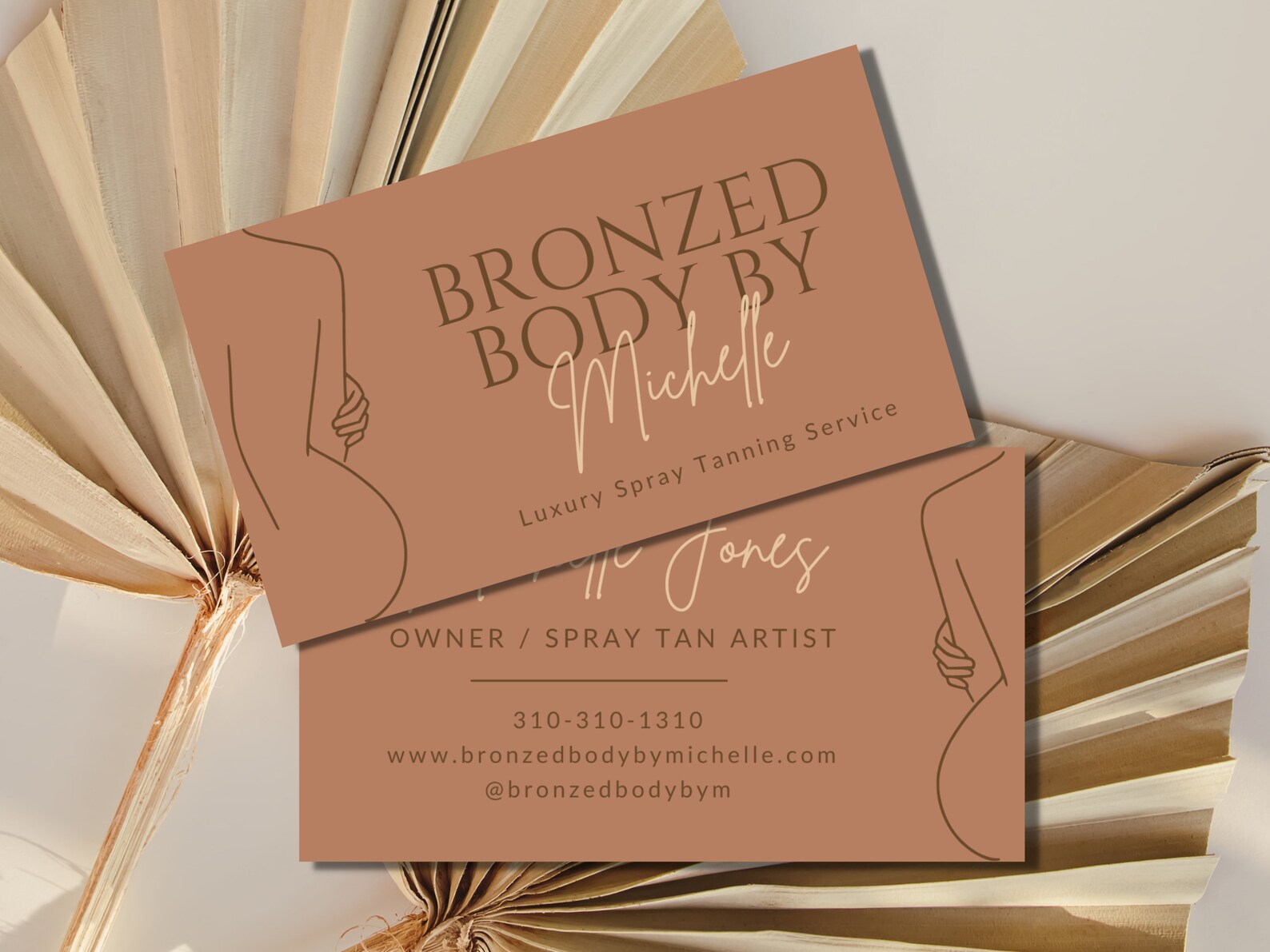 Spray Tan Artist Business Card Design | Editable Business Card Template ...
