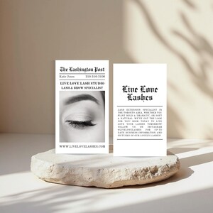 Lash Technician Business Card | Editable Template | Newspaper Print ...