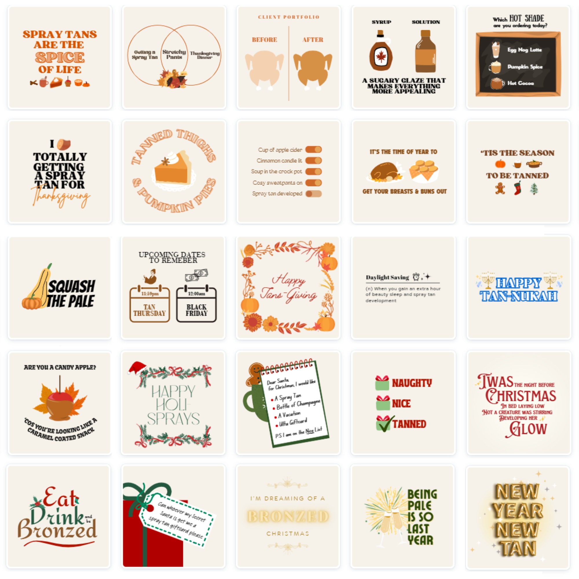 31 Festive Holiday Season Themed Spray Tan Business Instagram Posts ...