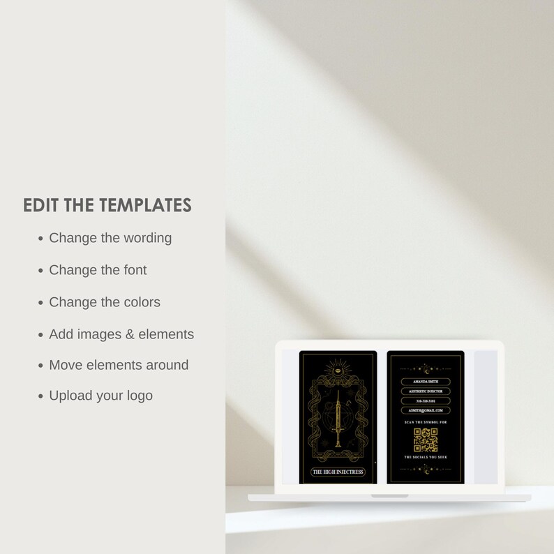 Tarot Card Aesthetic Injector Business Card | Tarot Card Design ...