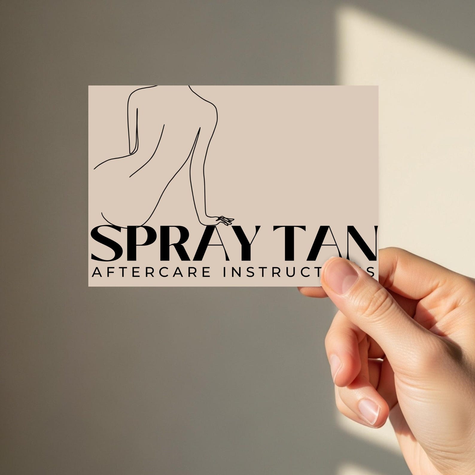 Spray Tan Artist Aftercare Card Editable Template | Client Care Cards ...