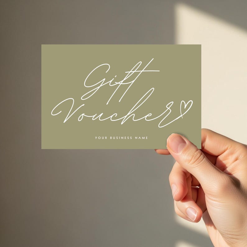 Minimalist Gift Voucher Design | Small Business Gift Card | Neutral ...