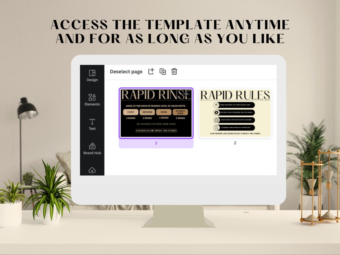 Rapid Rinse Spray Tan Aftercare Card Express Spray Tan Rack - Etsy