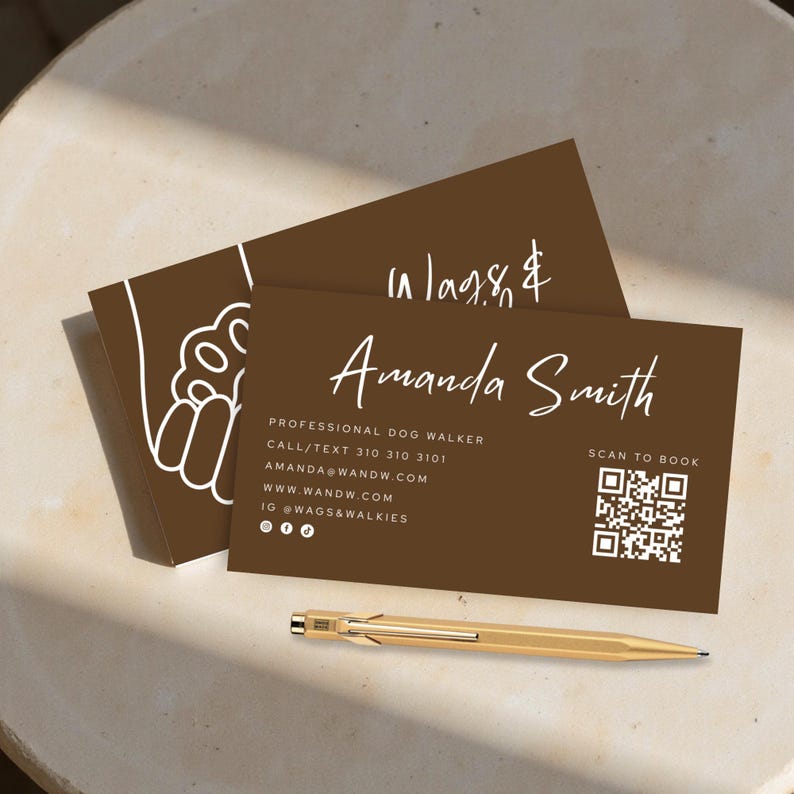 Dog Walking Business Card Template | Printable Small Business Cards ...