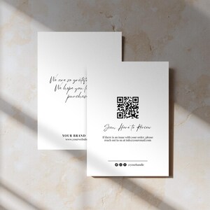 Minimalist Order Insert Card | Package Insert | Order Review Card ...