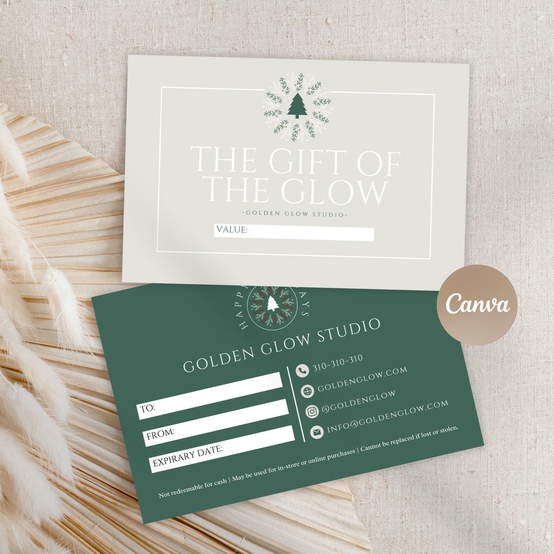 Spray Tan Business Holiday Season Gift Voucher | 6 X 4 Editable ...