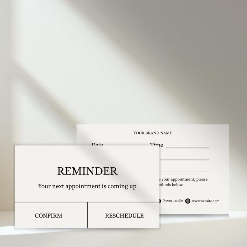 Appointment Reminder Card Design| Next Appointment Card | Beauty ...