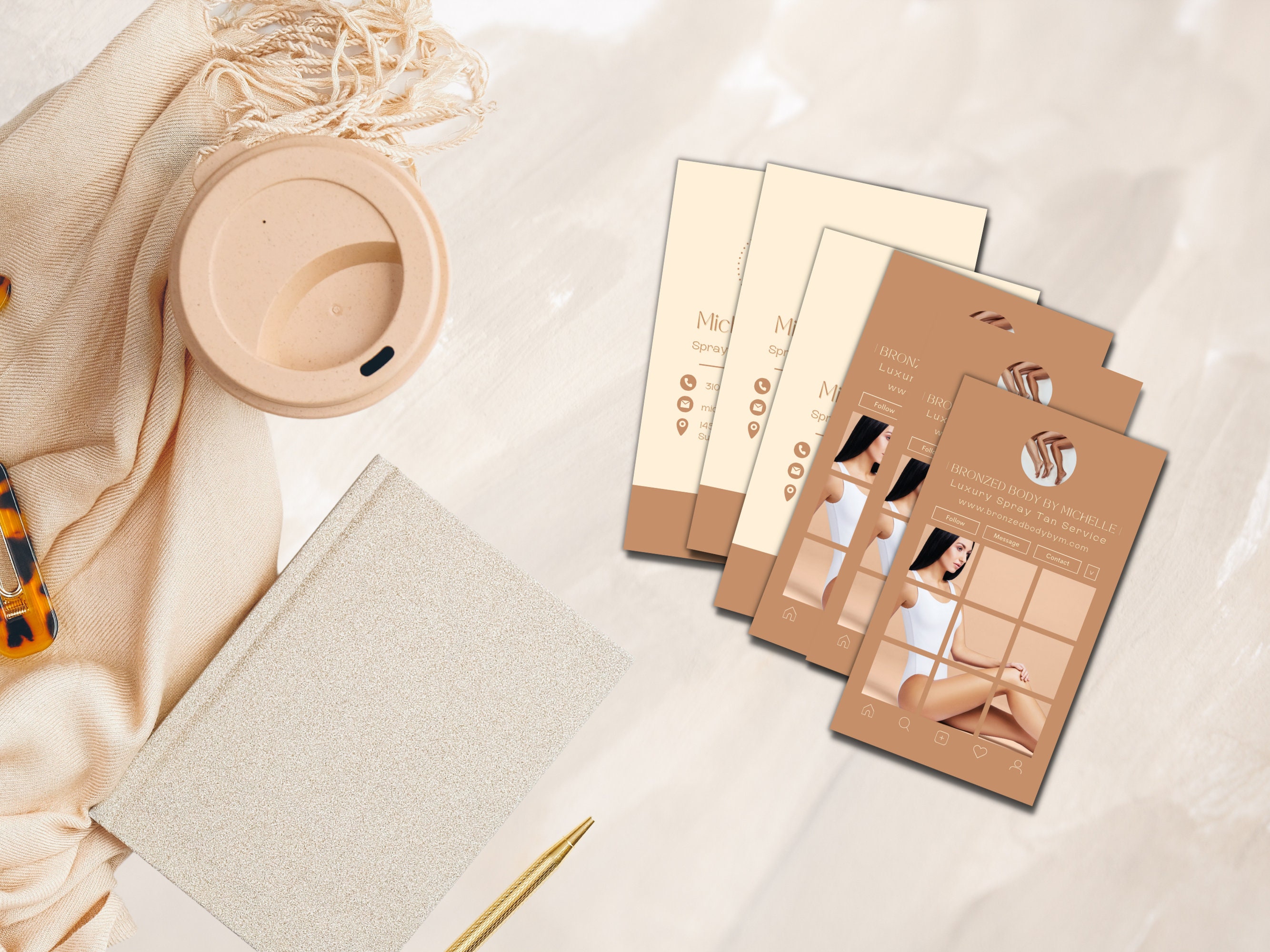 Spray Tan Artist Business Card Design Editable Template 3.5 X 2 Spray ...