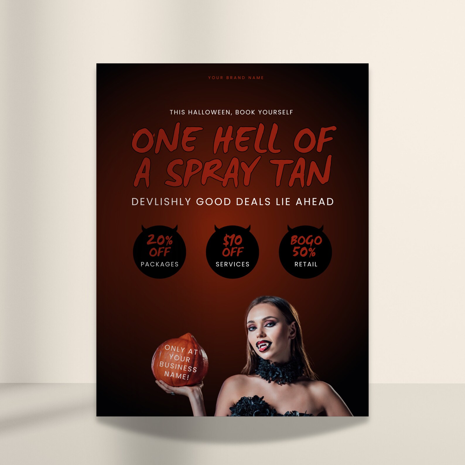 Spray Tan Business Halloween Flyers Editable Templates Halloween ...