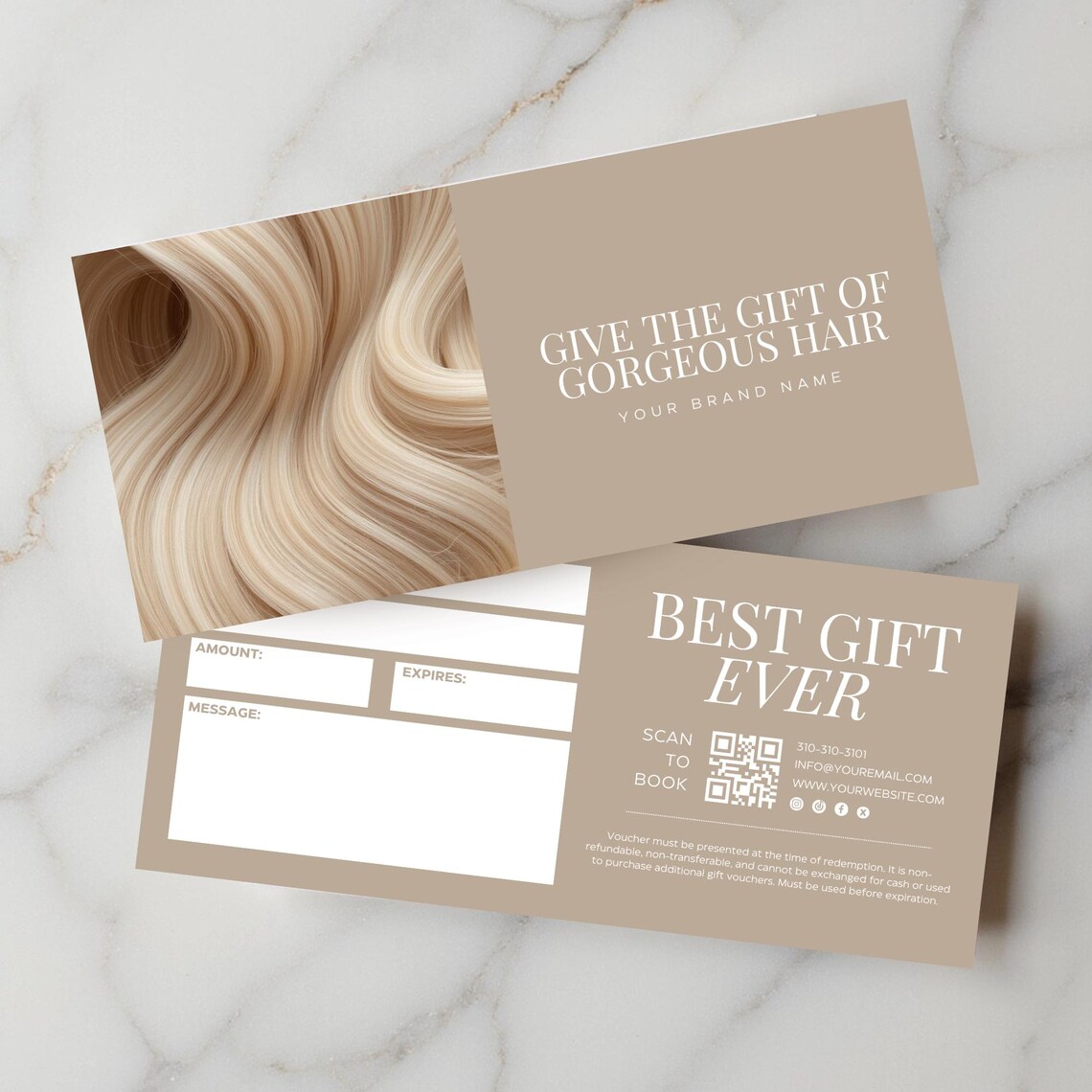 Hair Salon Gift Certificate Template | Printable Gift Card | Beauty ...