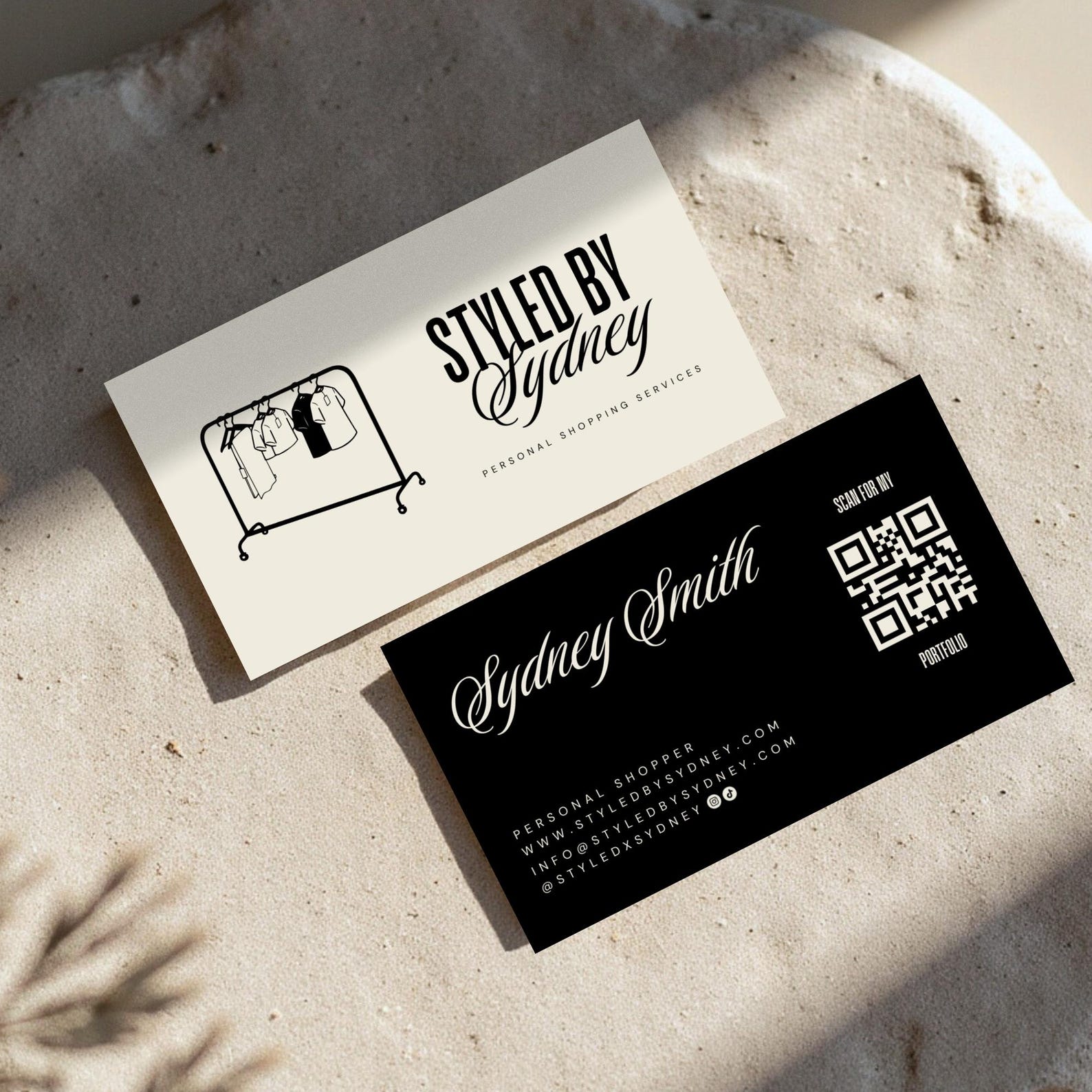 Stylist Business Card Template | Printable Personal Shopper Business ...