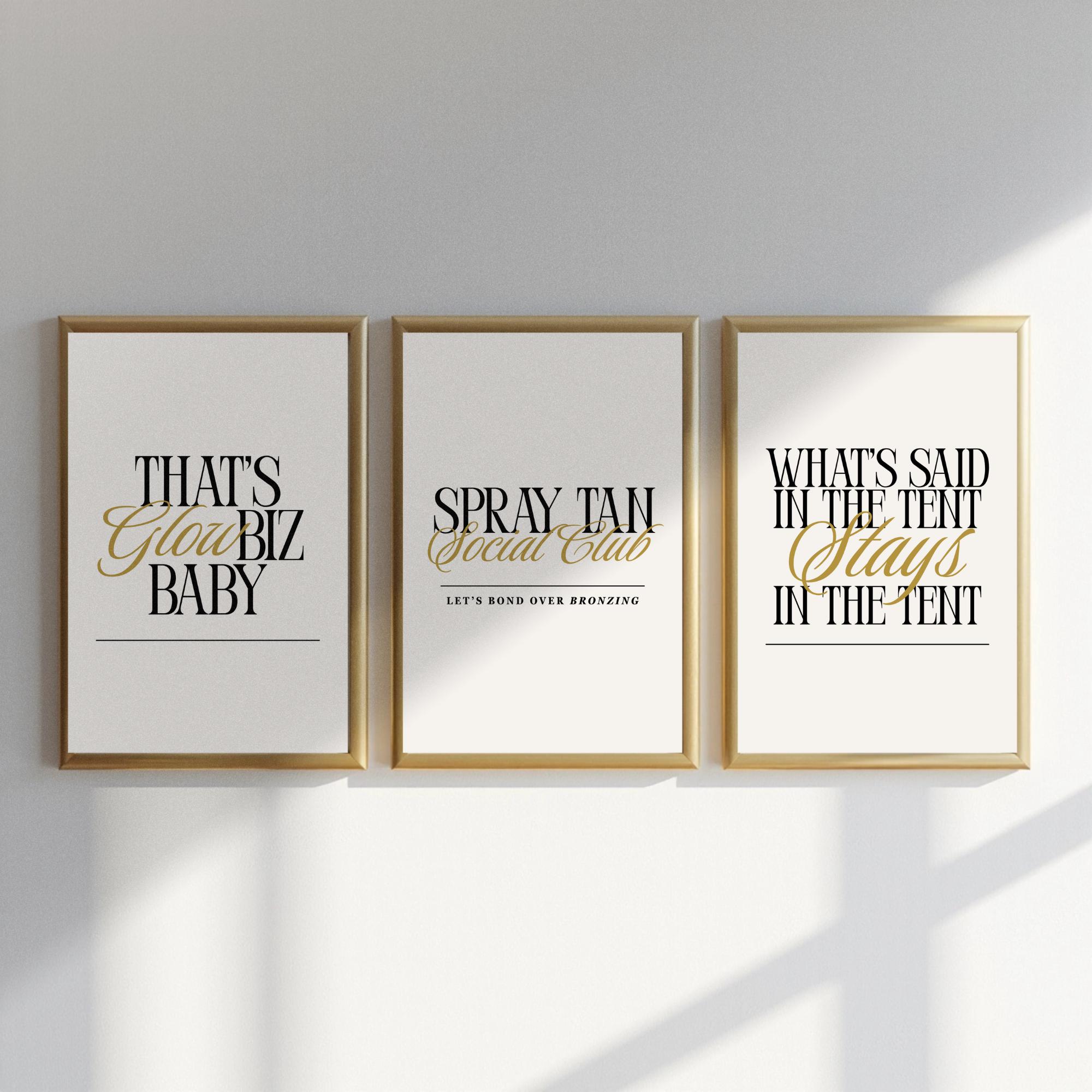 Spray Tan Business Digital Wall Art Designs | 3 Spray Tanning Posters ...