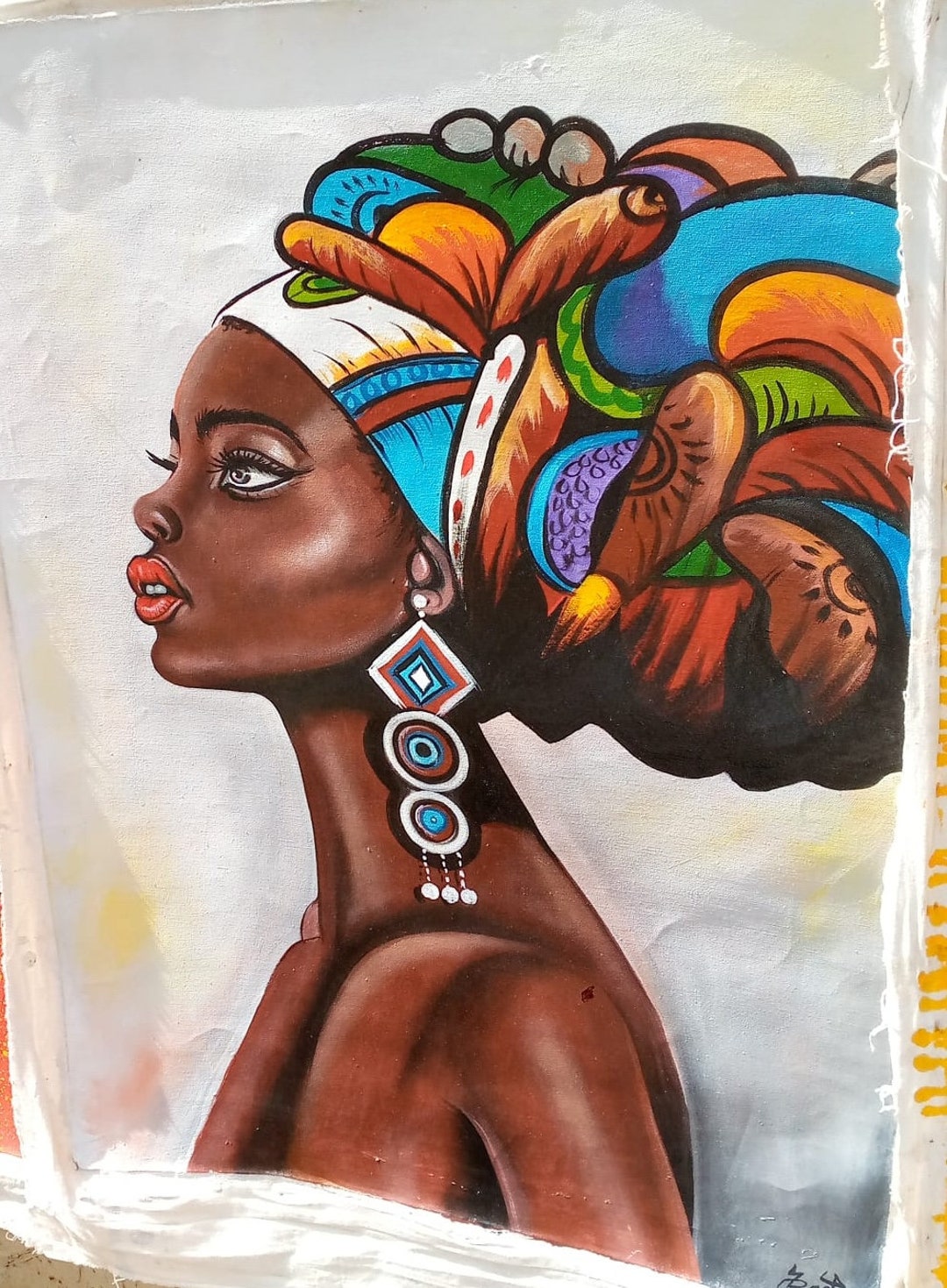 African Handcrafted Canvas Art Pieces for Your Gallery - Etsy